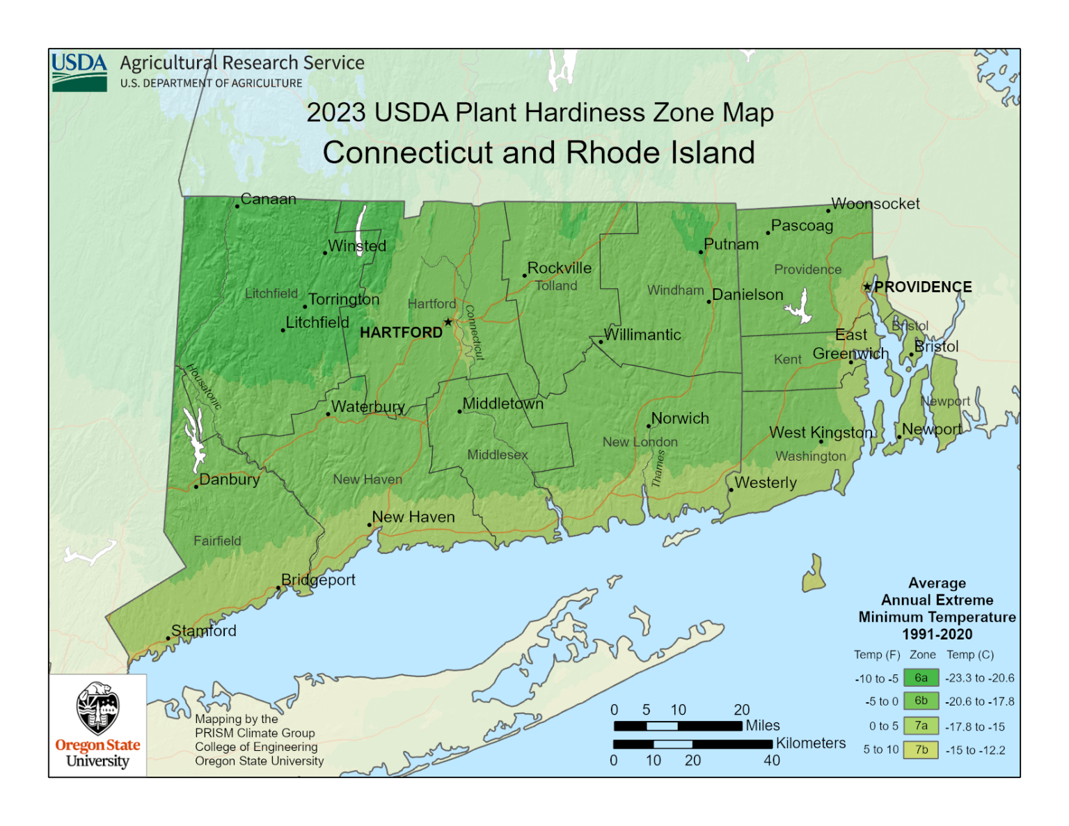 Connecticut Planting Zones: Map of CT Growing Zones