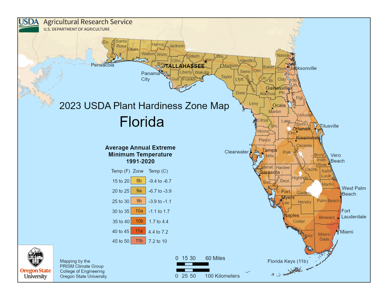 Florida Planting Zones Map Of FL Growing Zones