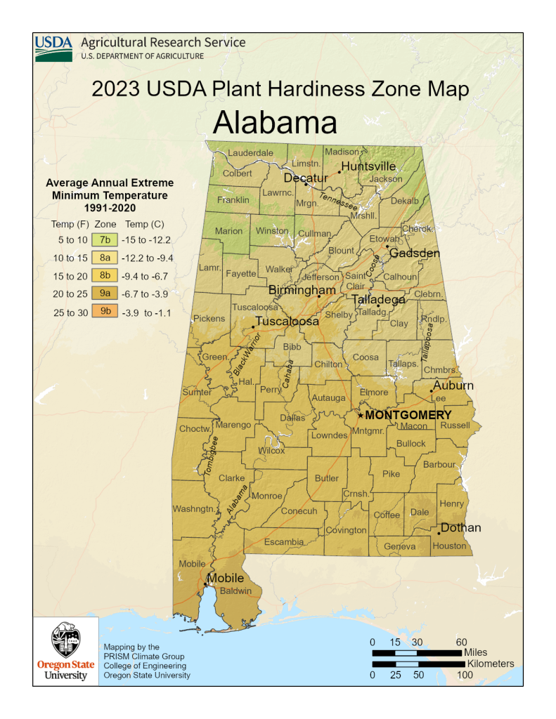 Alabama Planting Zones: Map of Alabama Growing Zones